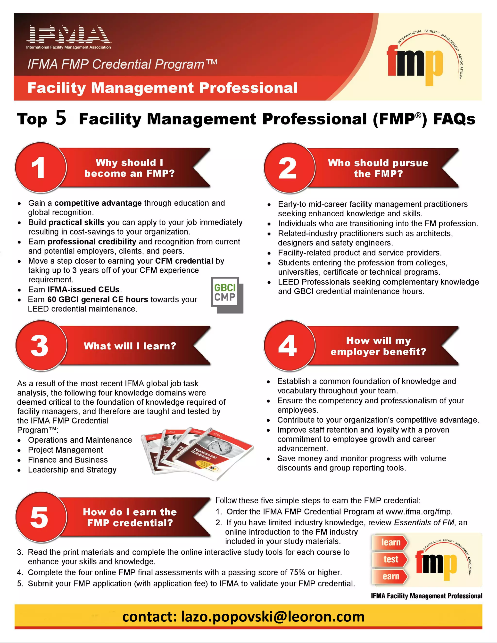 IFMA FMP Facility management professional FACTS | PDF