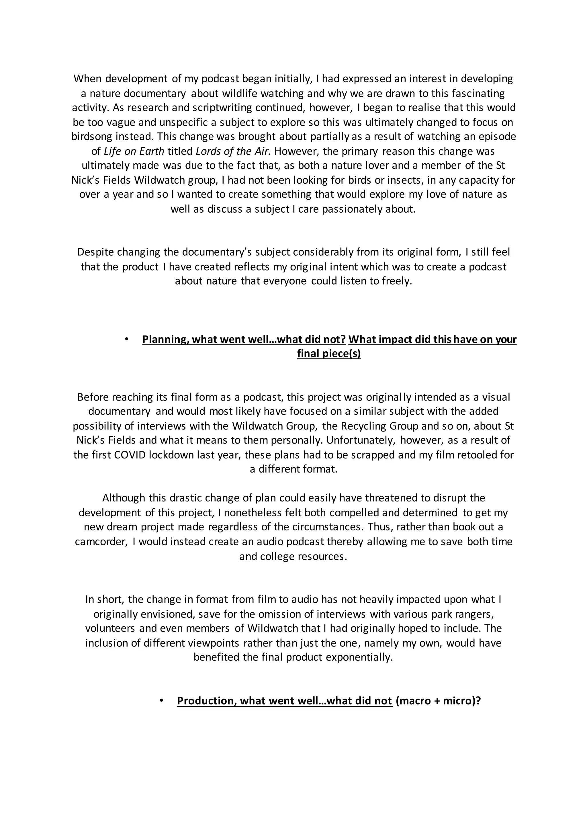 Evaluation - Final Major Project | PDF