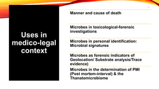 Forensic Microbiology and post mortem Microbiology | PPTX