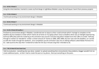 FMP production log | DOC | Computer Animation | Computer Software and Applications
