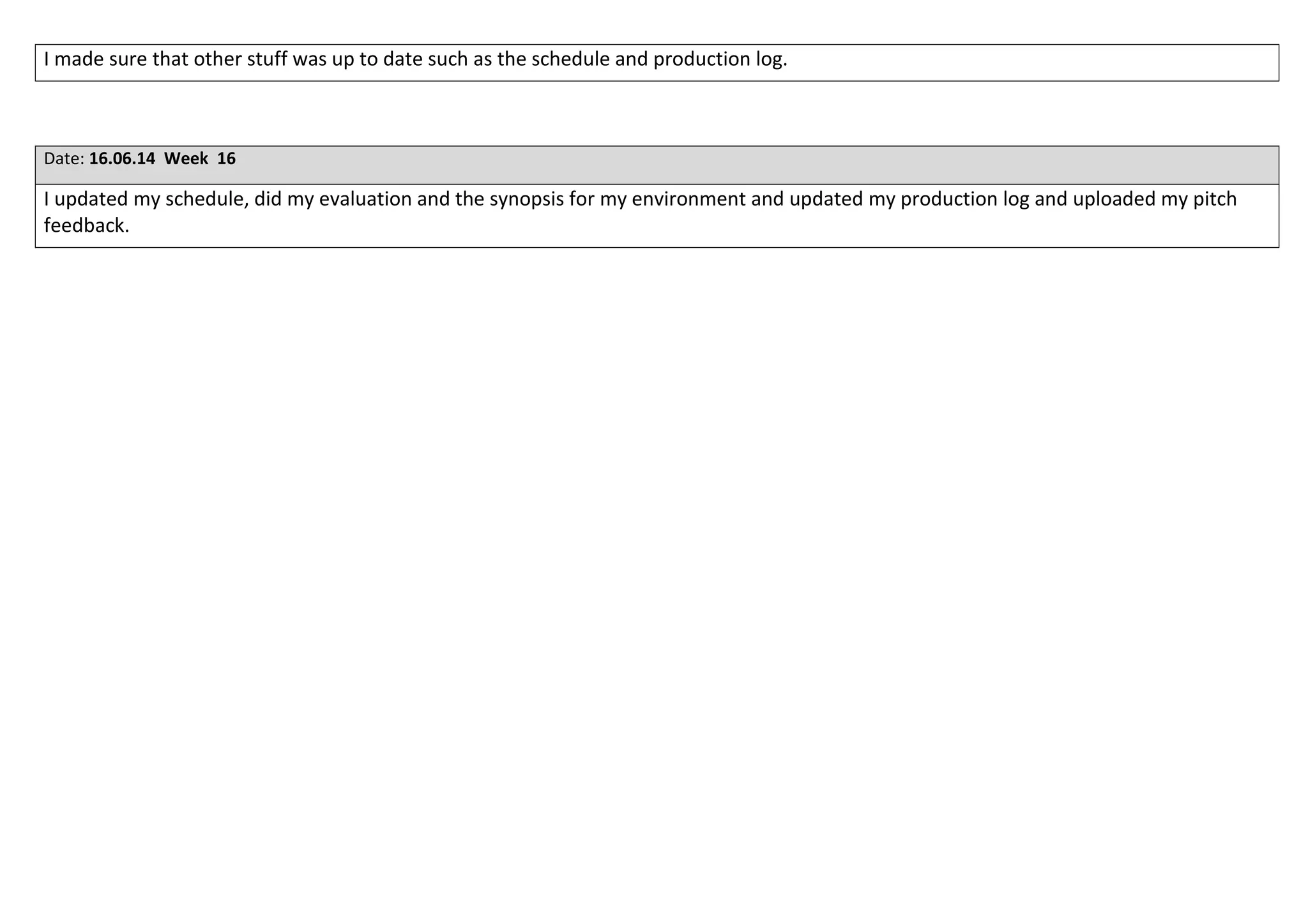 FMP Production Log | DOC