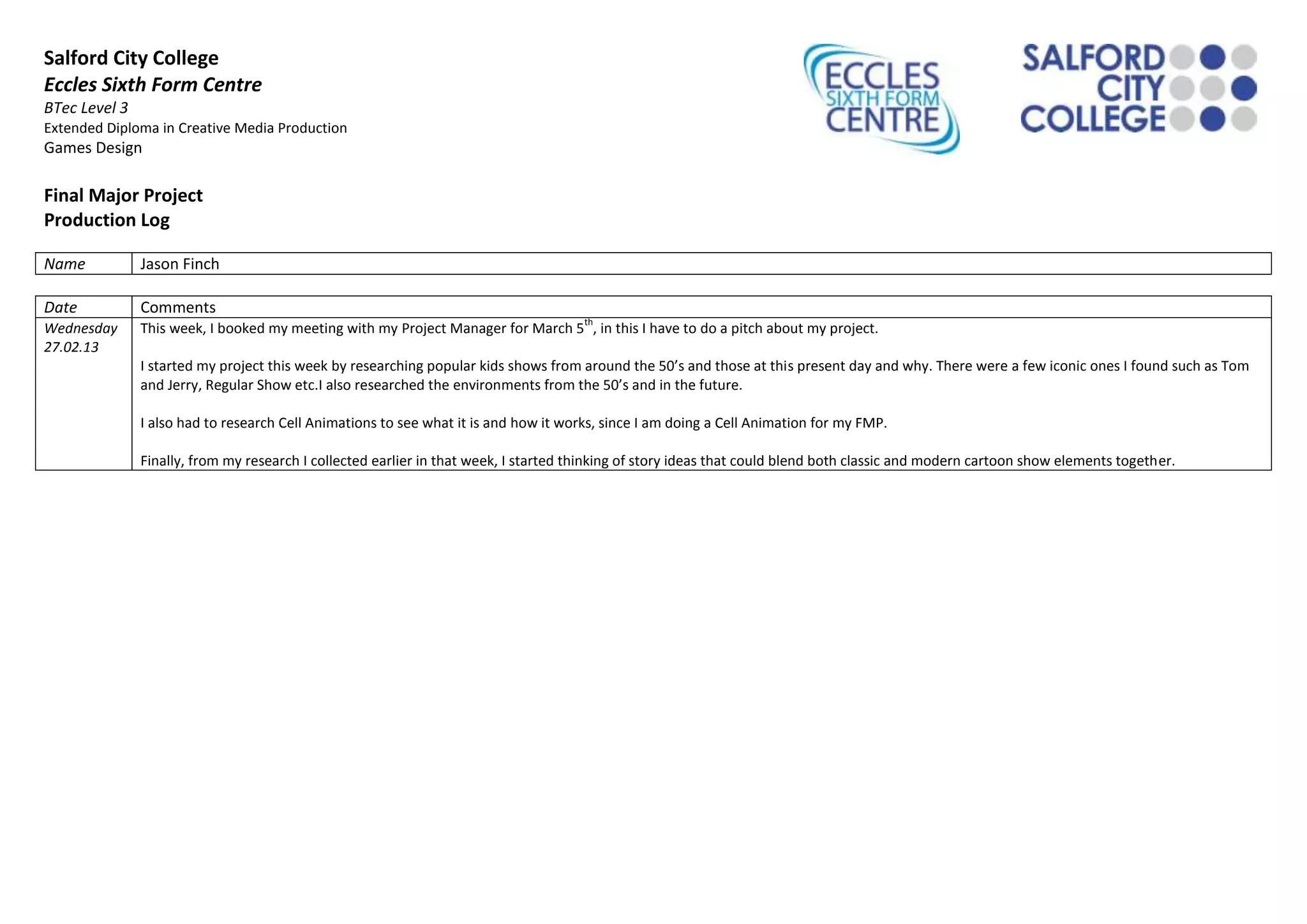 Fmp production log_27th_feb_2013 | PPT