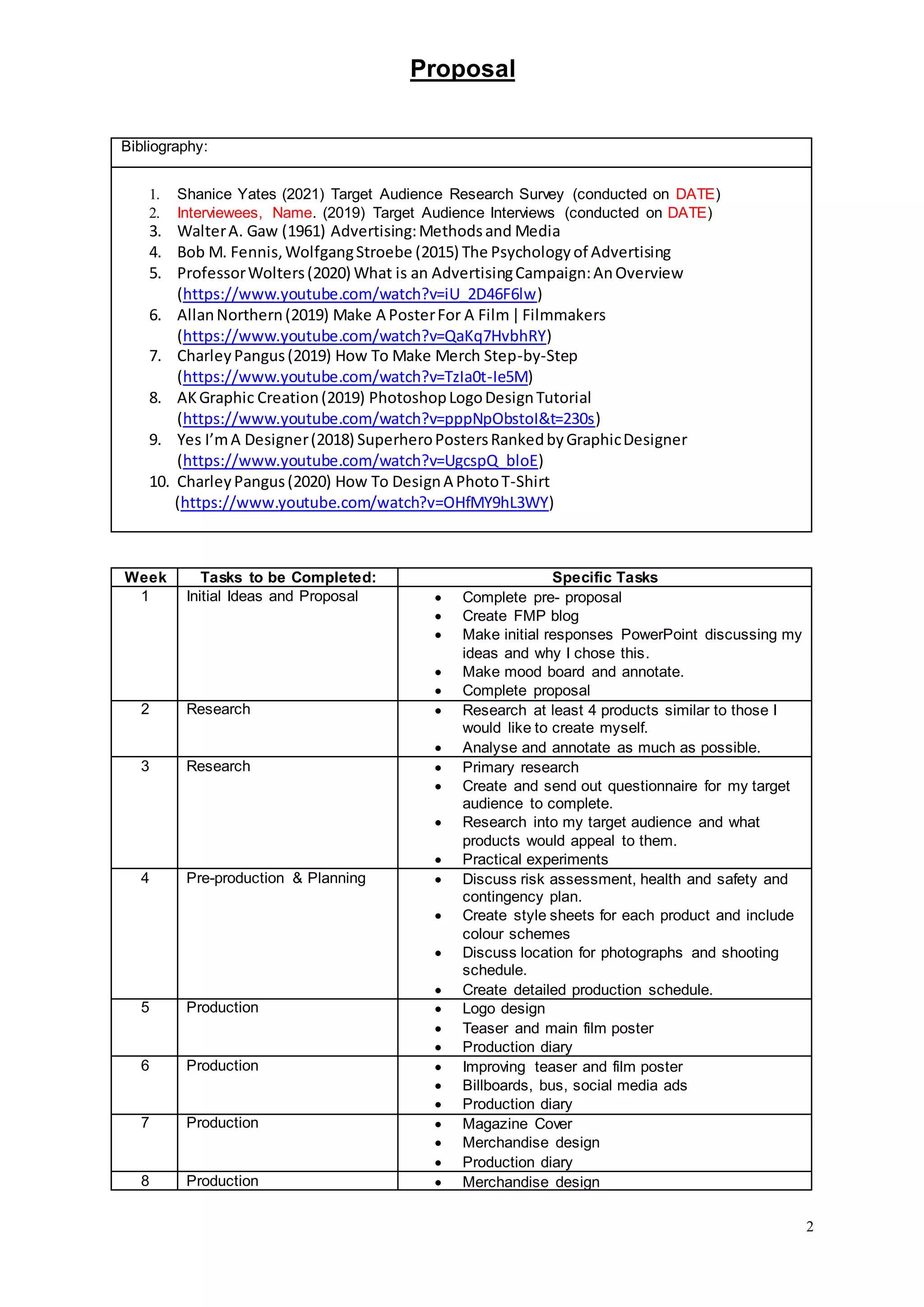 FMP Proposal | DOCX | Business | Business and Finance