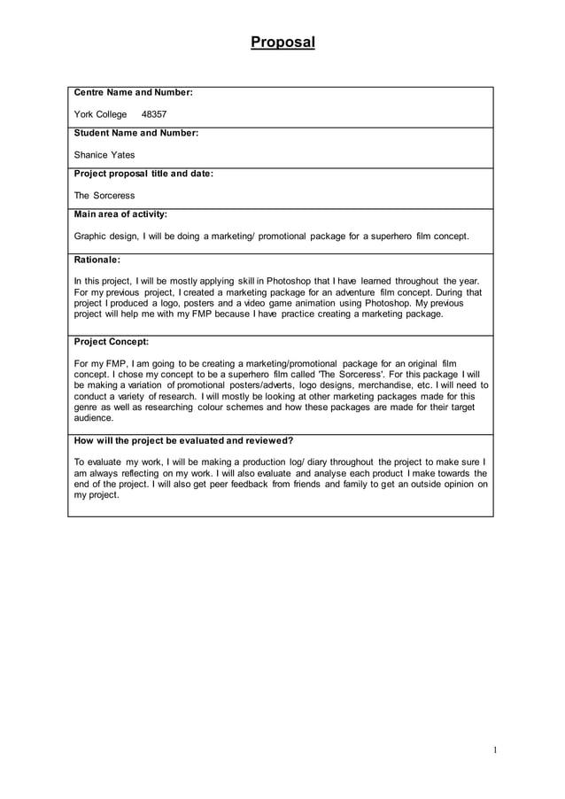 FMP Proposal | DOCX | Business | Business and Finance