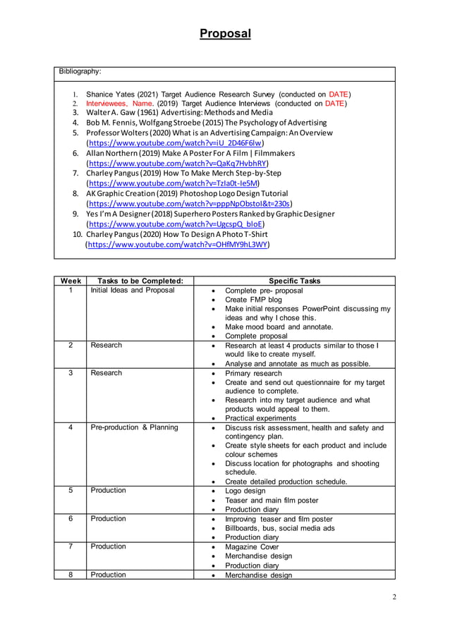 FMP Proposal | DOCX | Business | Business and Finance