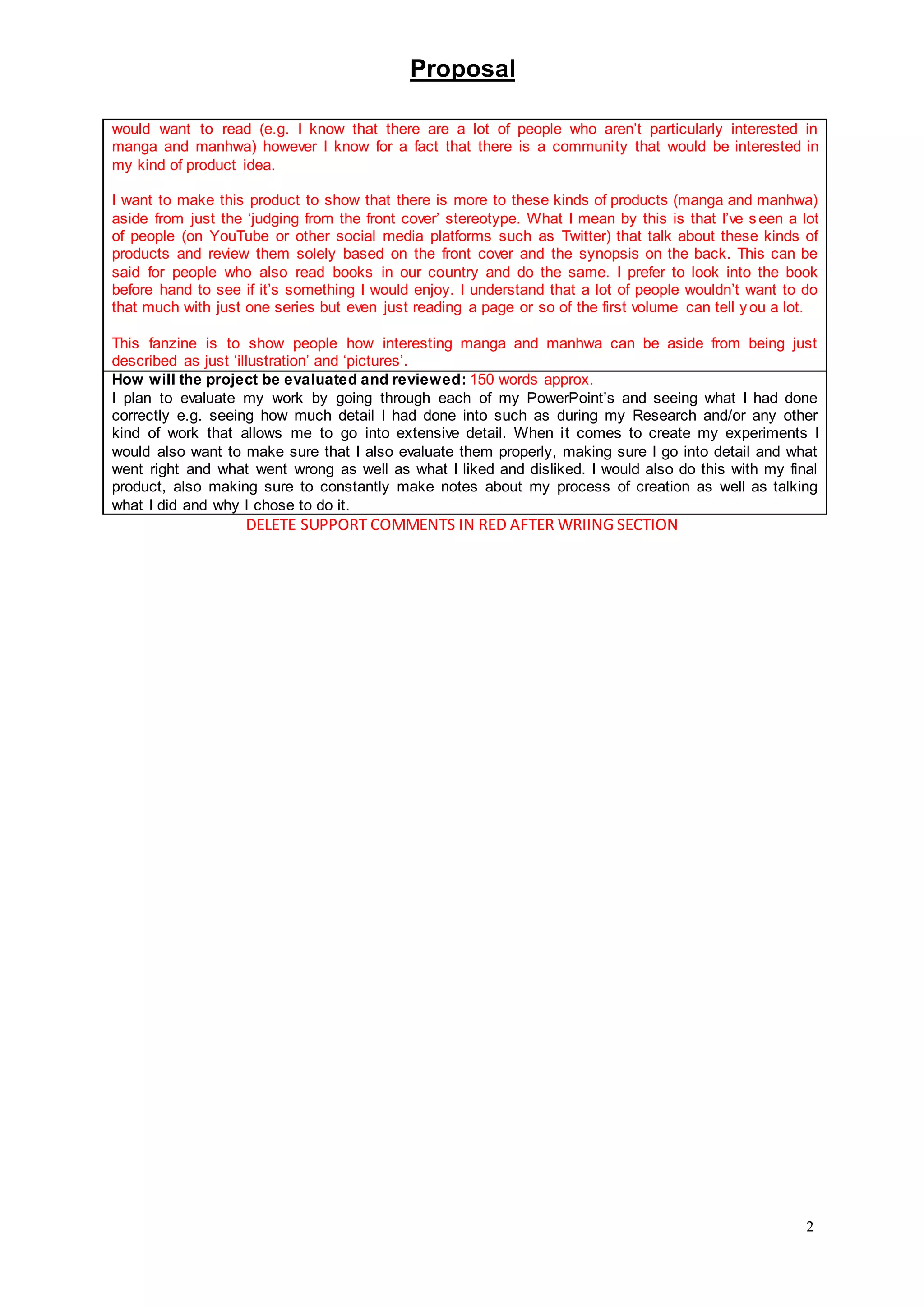 Fmp proposal 2020 | DOCX | Comic Books | Collecting