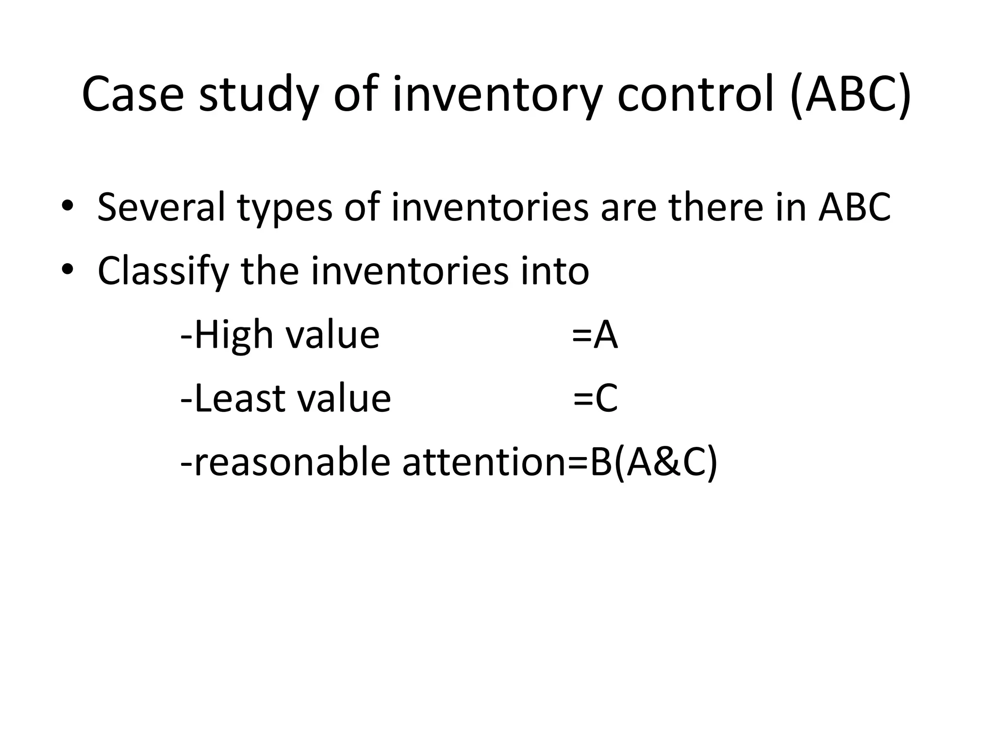 inventory control & ABC analysis ppt | PPTX