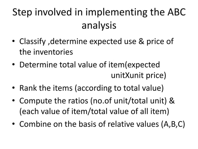 inventory control & ABC analysis ppt | PPTX