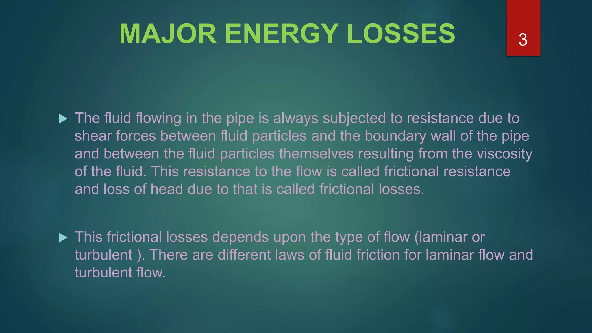 losses in pipe flow | PPTX