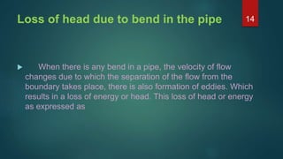 losses in pipe flow | PPTX