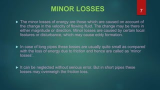 losses in pipe flow | PPTX