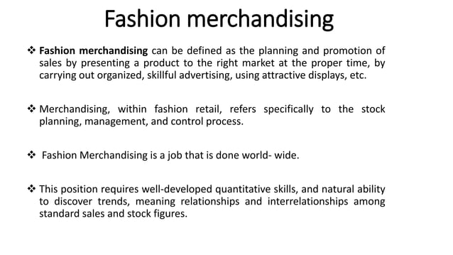 Fashion merchandising | PPTX