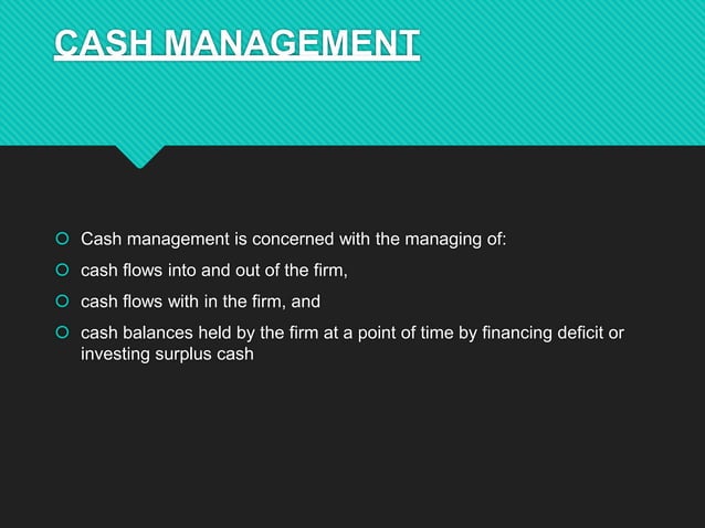Cash management , financial management , SRCC | PPT