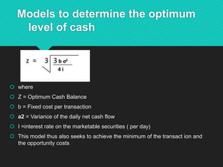Cash management , financial management , SRCC | PPTX