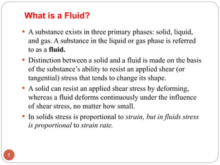 Fluid mechanics introduction, basic definitions | PPTX | Physics | Science