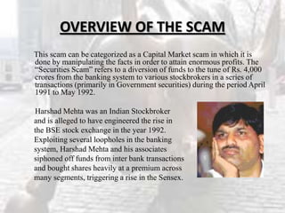 harshad mehta scam | PPTX