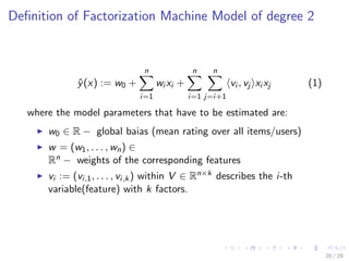 Factorization Machines and Applications in Recommender Systems | PPT