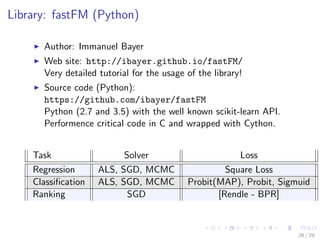 Factorization Machines and Applications in Recommender Systems | PPT