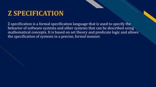 Use of mathematical models for specification and validation in formal ...