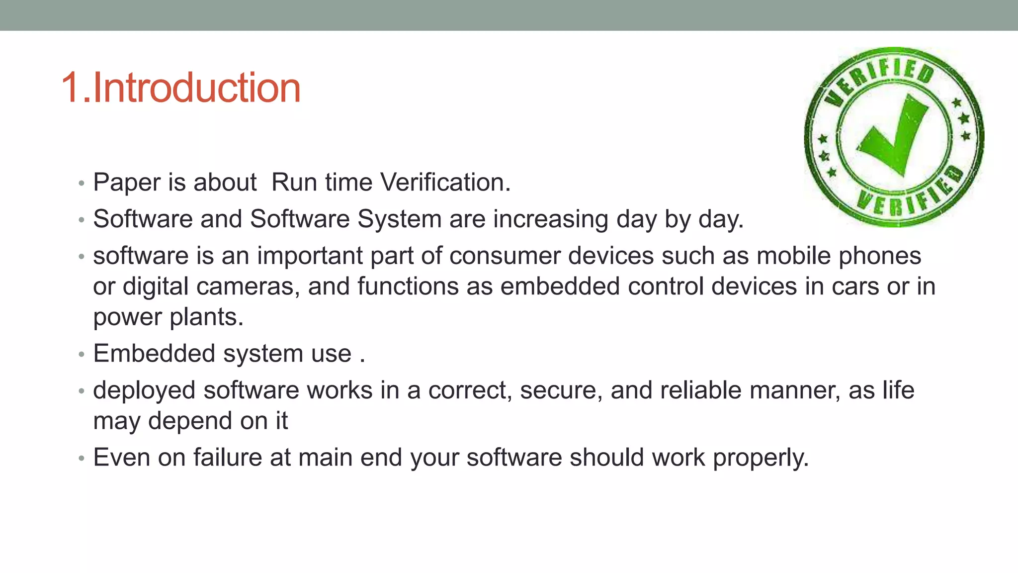 Run time Verification using formal methods | PPTX | Operating Systems | Computer Software and ...