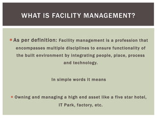 Facility Management Online Program | PPTX | Education industry | Industries