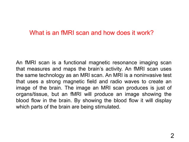FMRI.ppt | Medical Tests | Medical Health