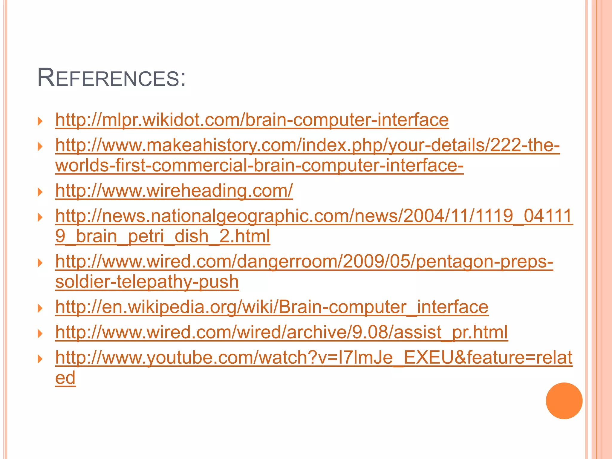 Fmri bci interface for neuroscientific research and treatment | PPT