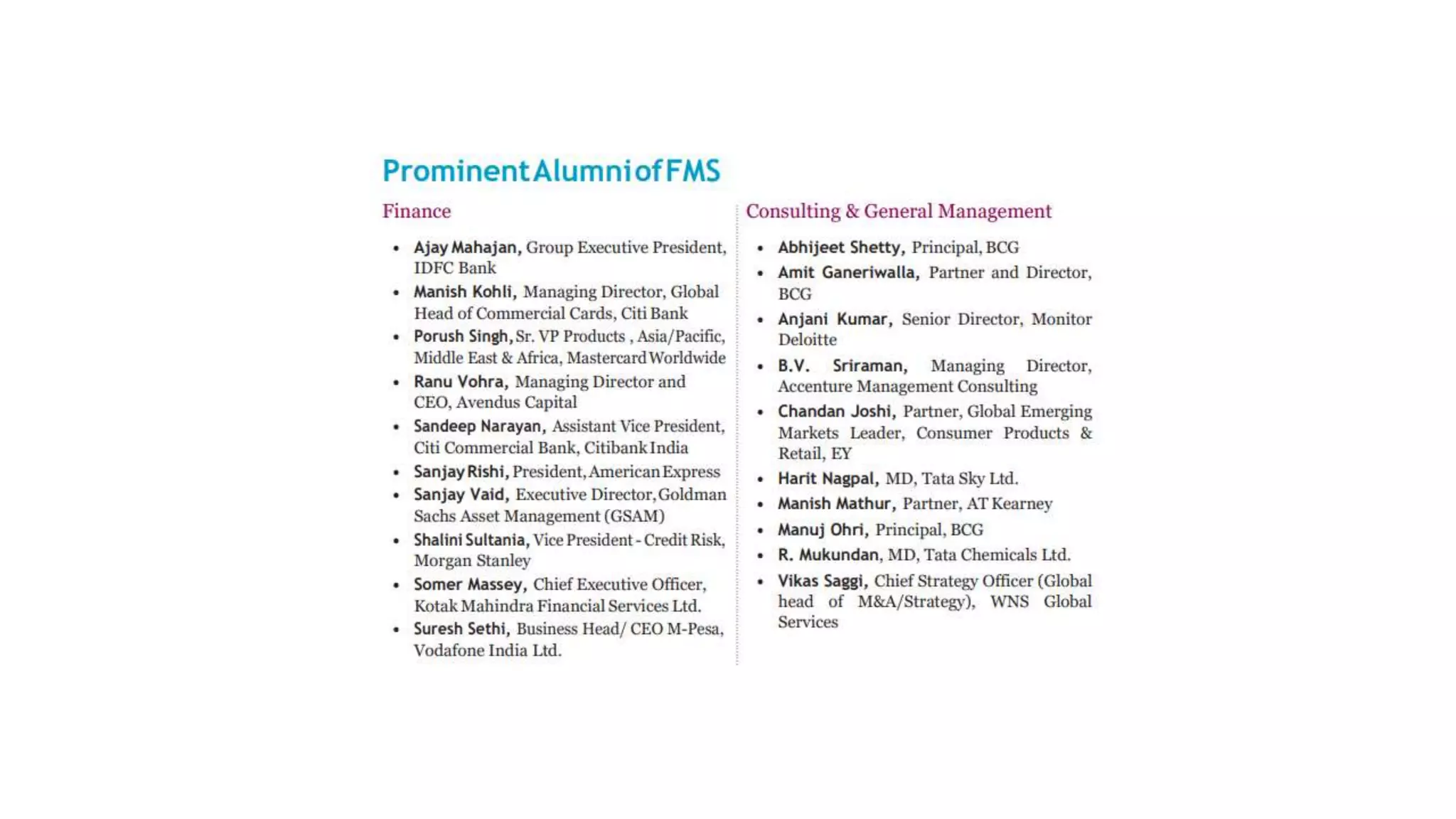 Placement Report 2020 - MBA from FMS | PPT