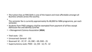 Placement Report 2020 - MBA from FMS | PPT