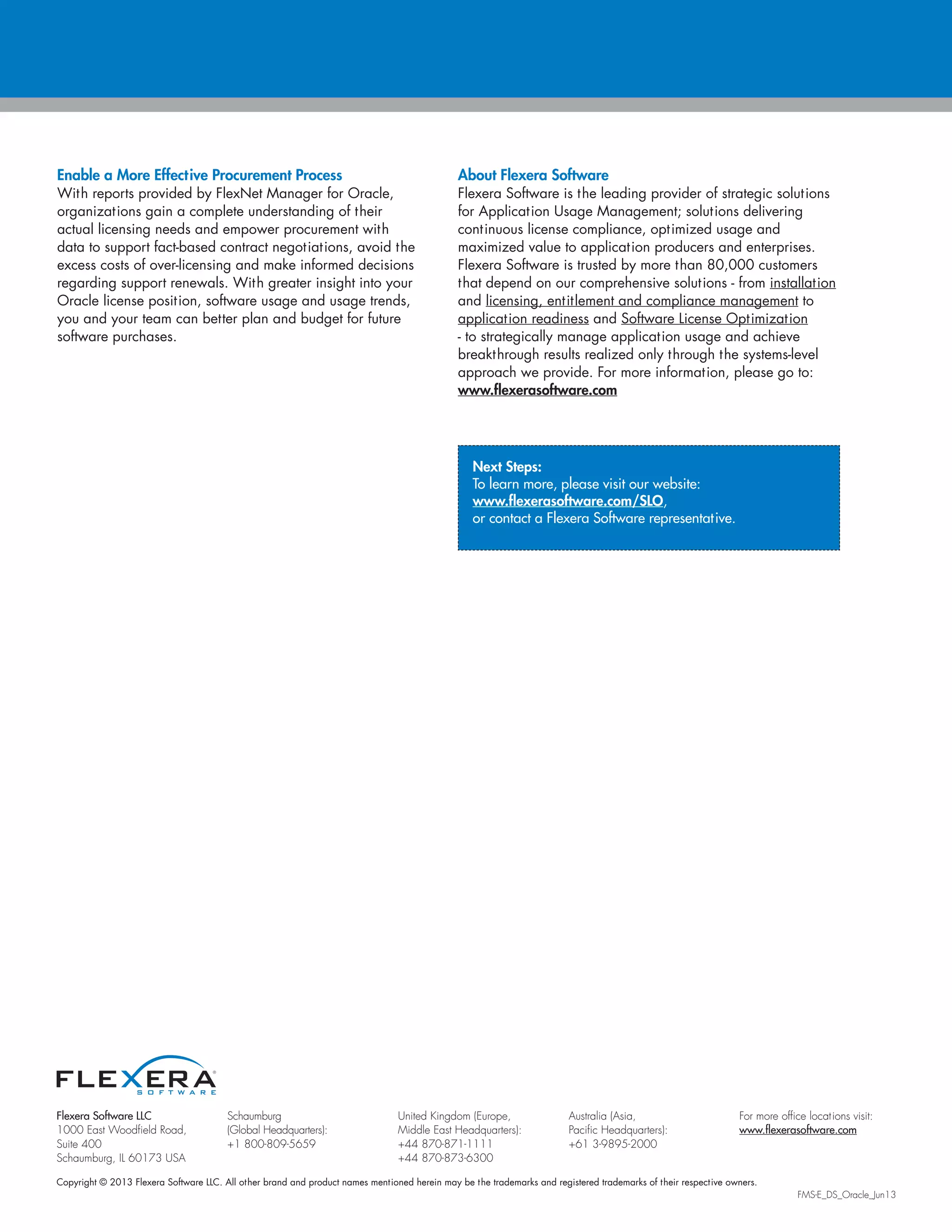 FlexNet Manager for Oracle | PDF