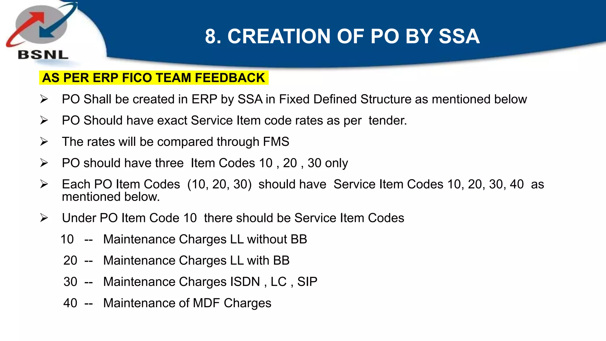 Fms erp process for CUSTOMERS of BSNL INDIA | PPT