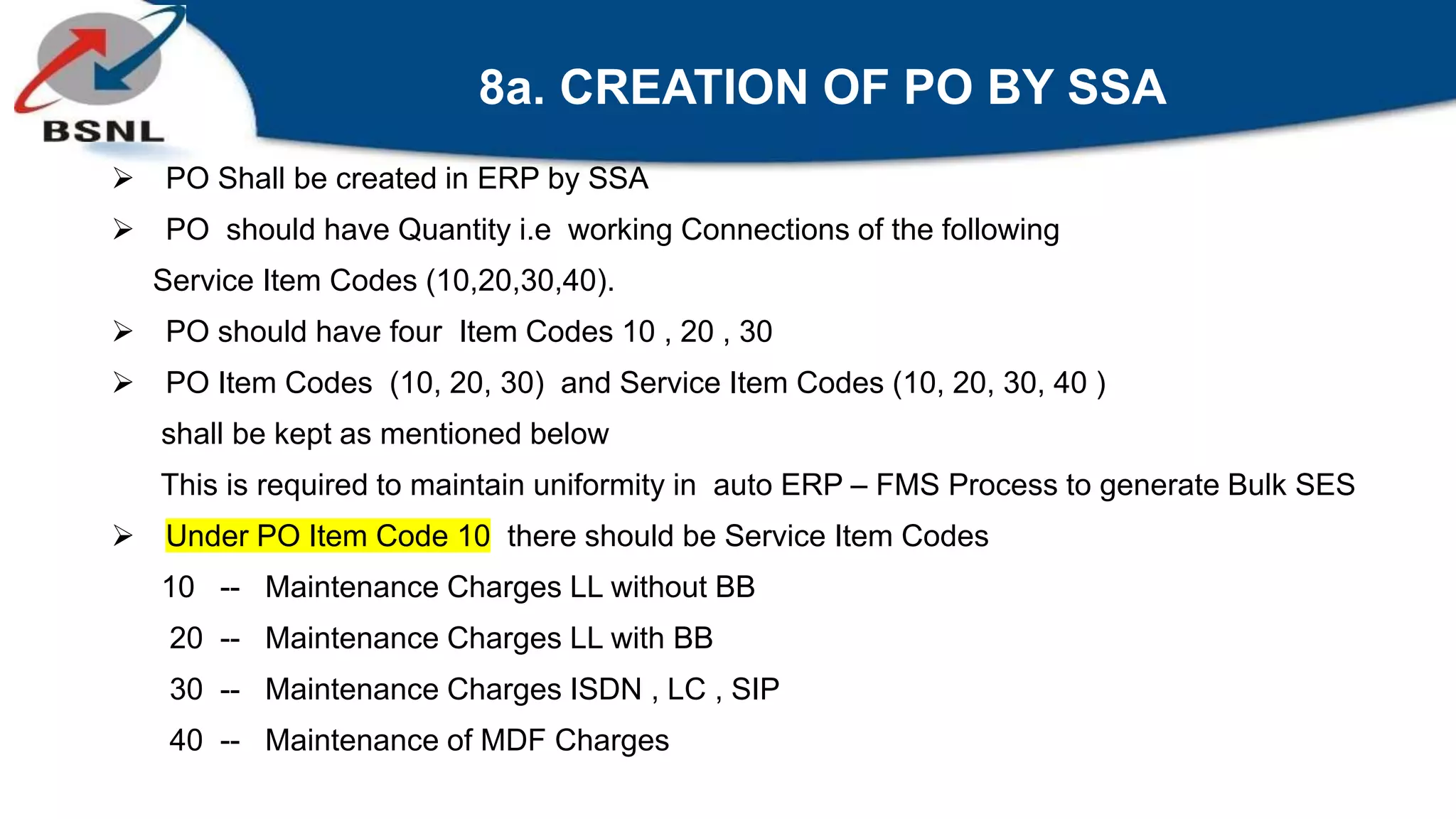 Fms erp process for CUSTOMERS of BSNL INDIA | PPT
