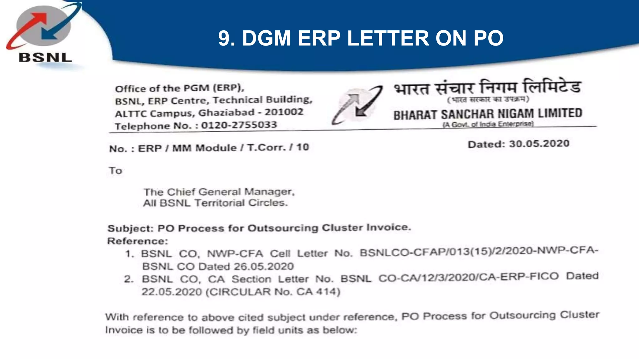 Fms erp process for CUSTOMERS of BSNL INDIA | PPT