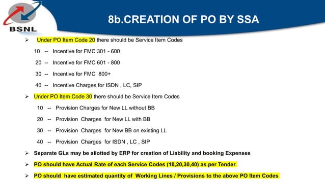 Fms erp process for CUSTOMERS of BSNL INDIA | PPT