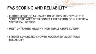 Functional movement screen and Performance Testing | PPTX