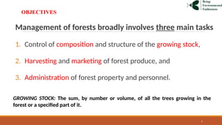 Introduction to Forest management; scope, objectivest | PPTX