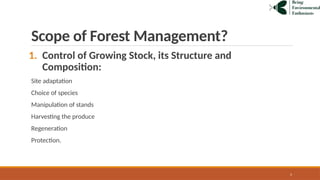 Introduction to Forest management; scope, objectivest | PPTX