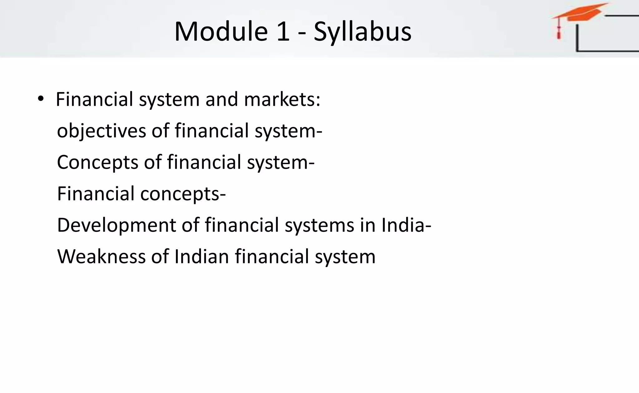 Financial system and markets: | PPTX