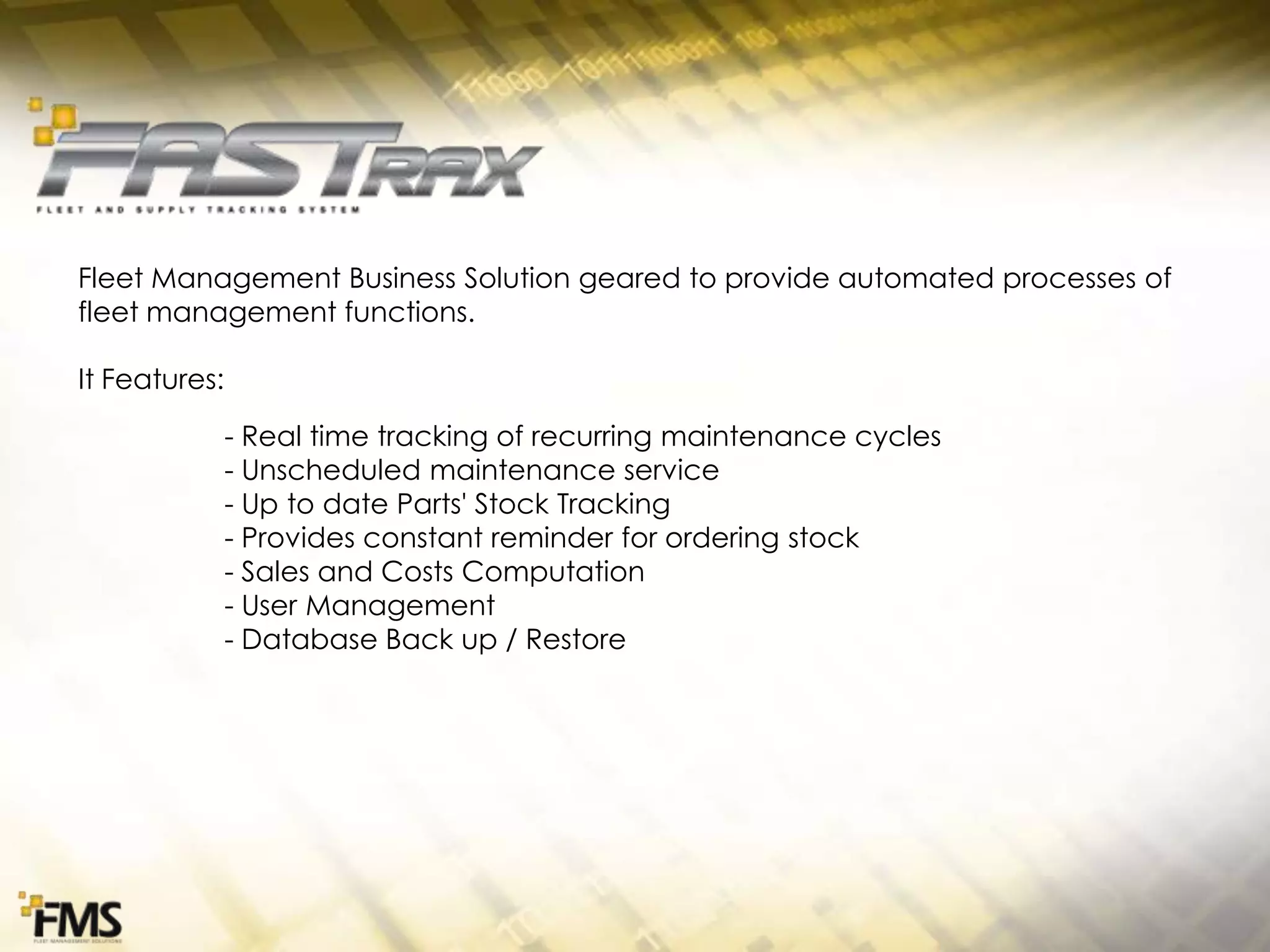 Fleet Management Solutions - Fastrax | PPTX