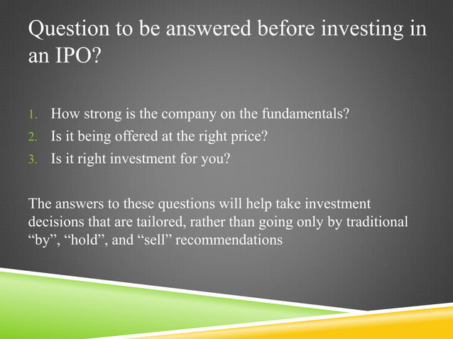 ipo grading | PPT