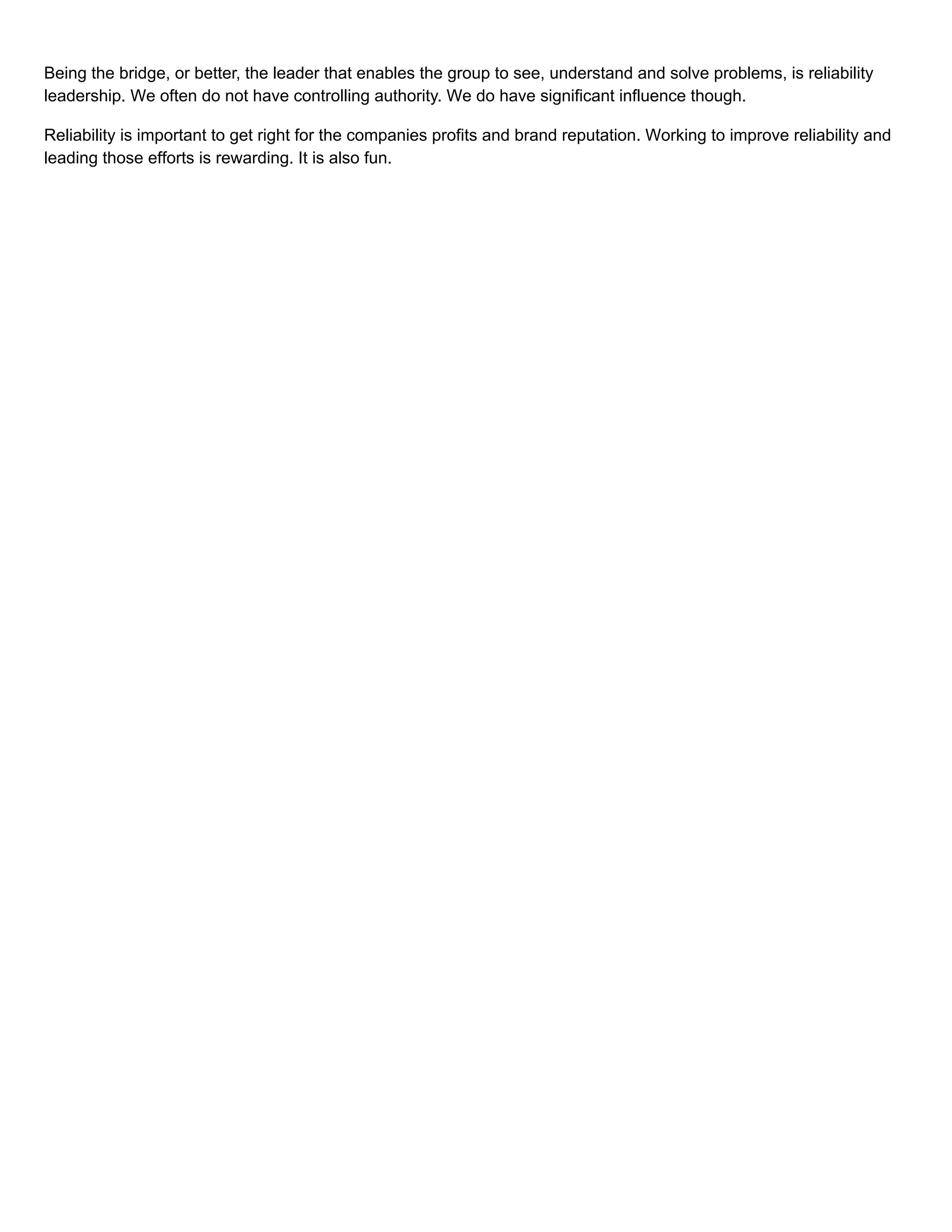 Building Reliability Leadership | PDF