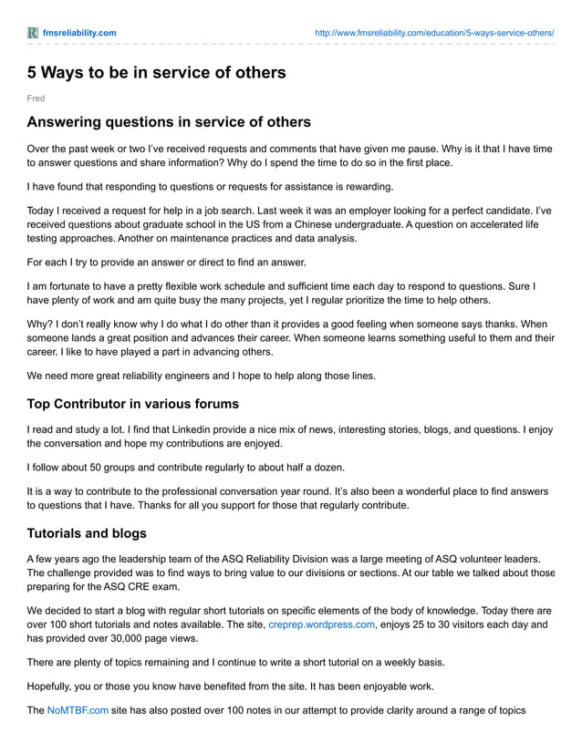 5 Ways to be in Service of Others | PDF | Social Networking | Internet