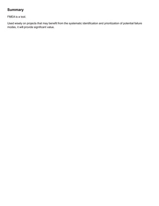 FMEA: How to Find the Value | PDF