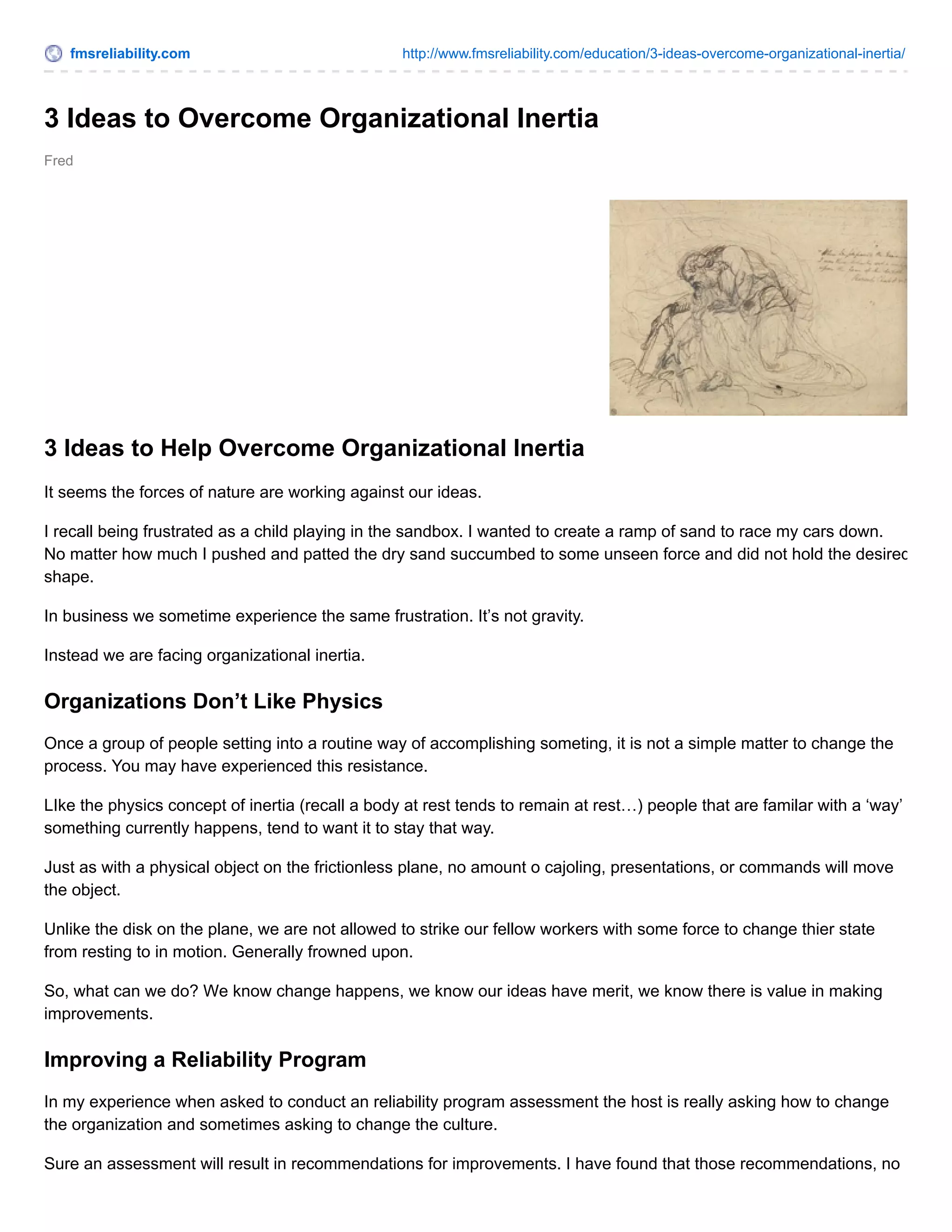 3 Ideas to Help Overcome Organizational Inertia | PDF