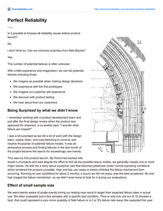 Perfect Reliability | PDF