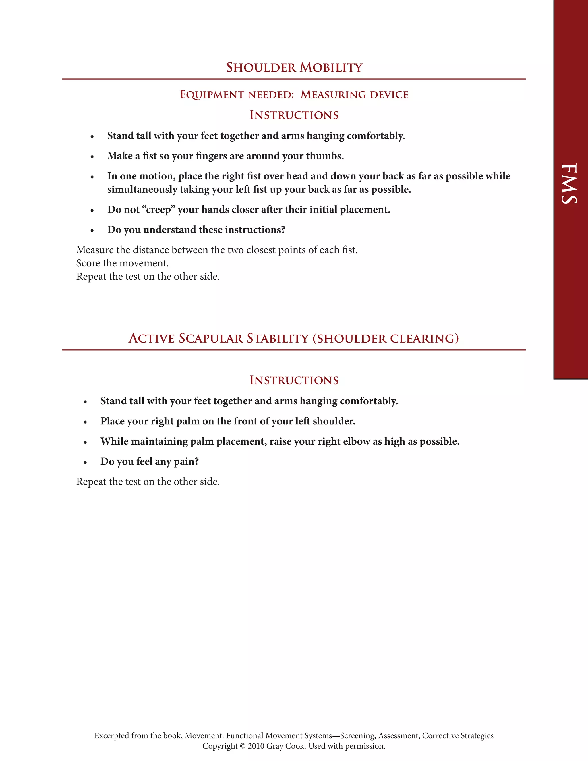 Fms verbal instructions | PDF