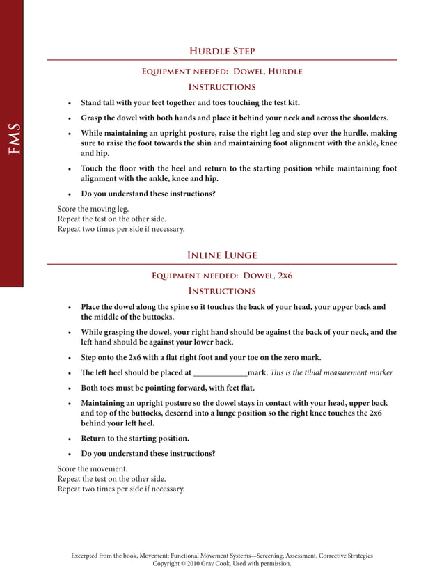 Fms verbal instructions | PDF