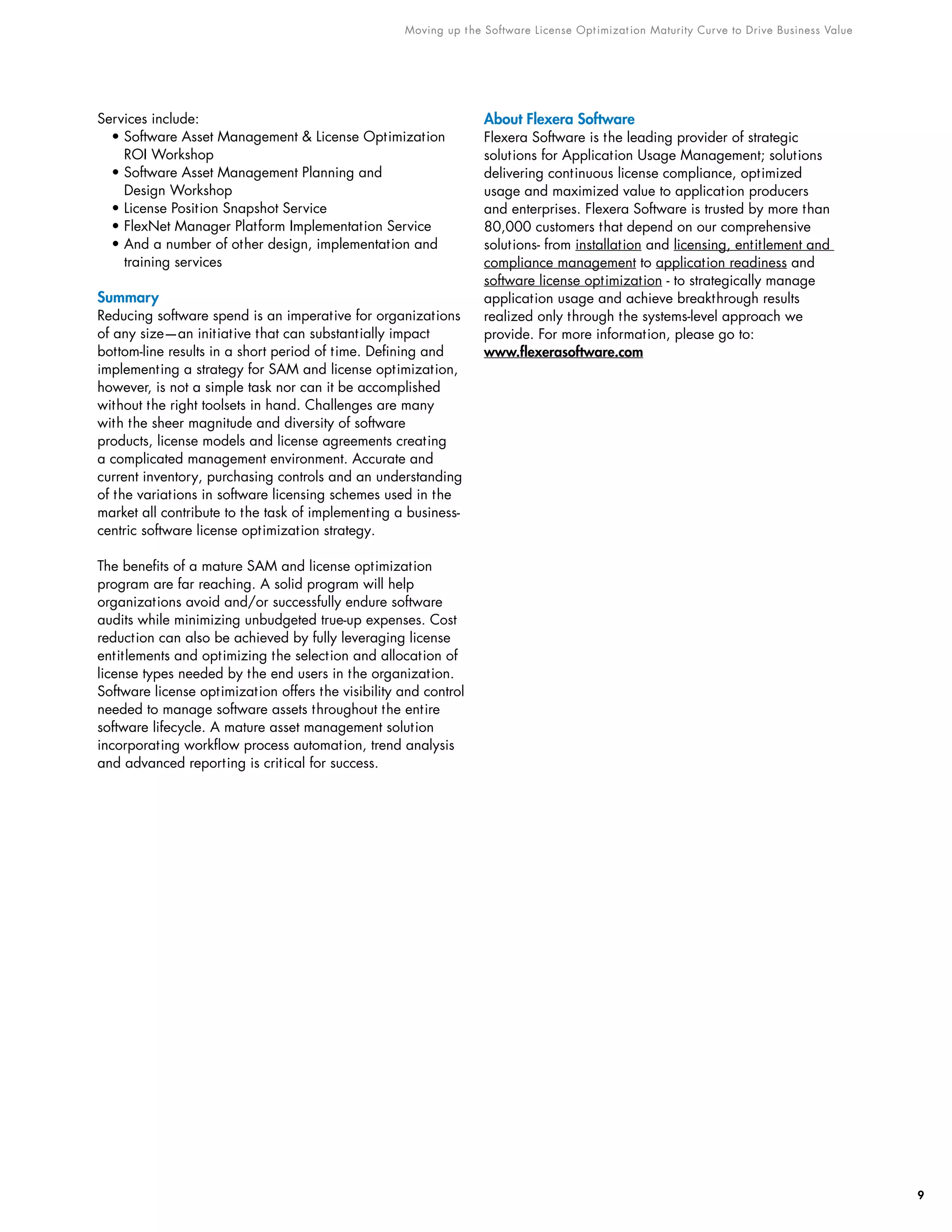 Moving up the Software License Optimization Maturity Curve to Drive Business Value | PDF ...
