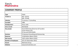 tech mahindra | PPTX | Business Accounting & Finance | Business