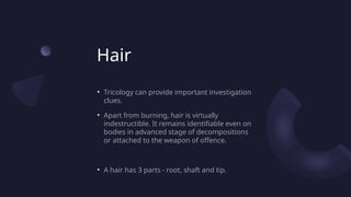 Hairs and fibres in Forensic medicine and toxicology | PPT